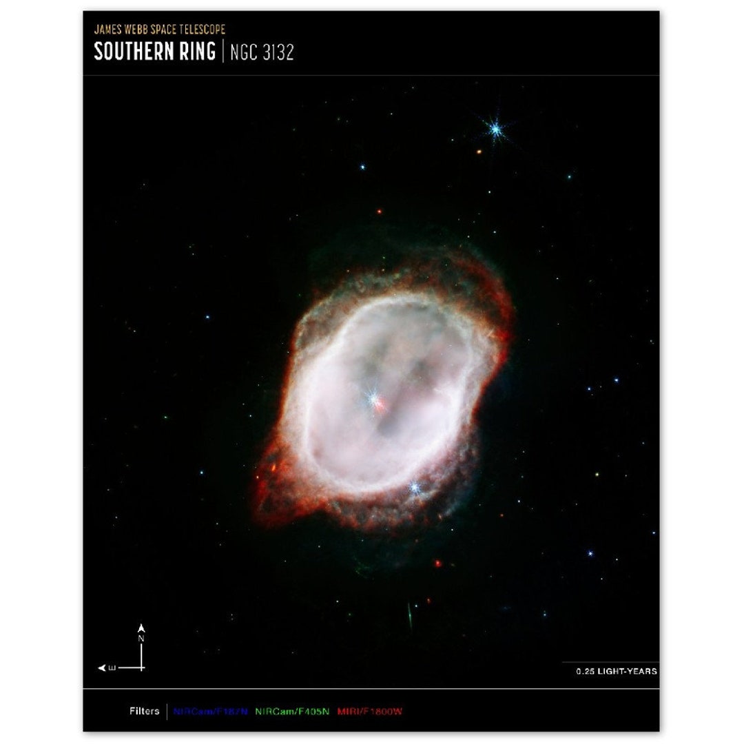 NASA - Poster - Aluminum - 12a. Southern Ring Nebula’s Gas (nircam and ...