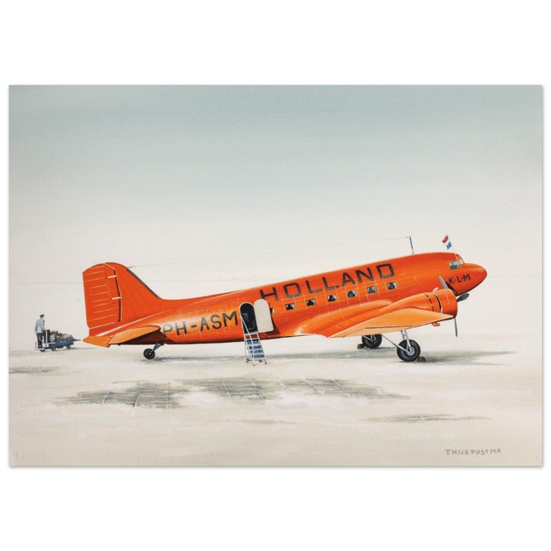 Thijs Postma - Poster - Douglas DC-3 KLM Orange - Etsy