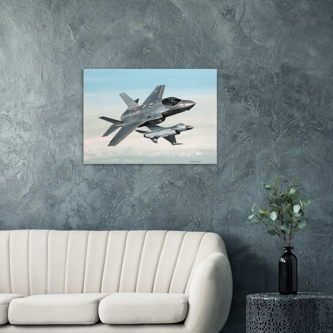 Thijs Postma - Poster - Lockheed-martin F-35 JSF Next to F-16 - Etsy