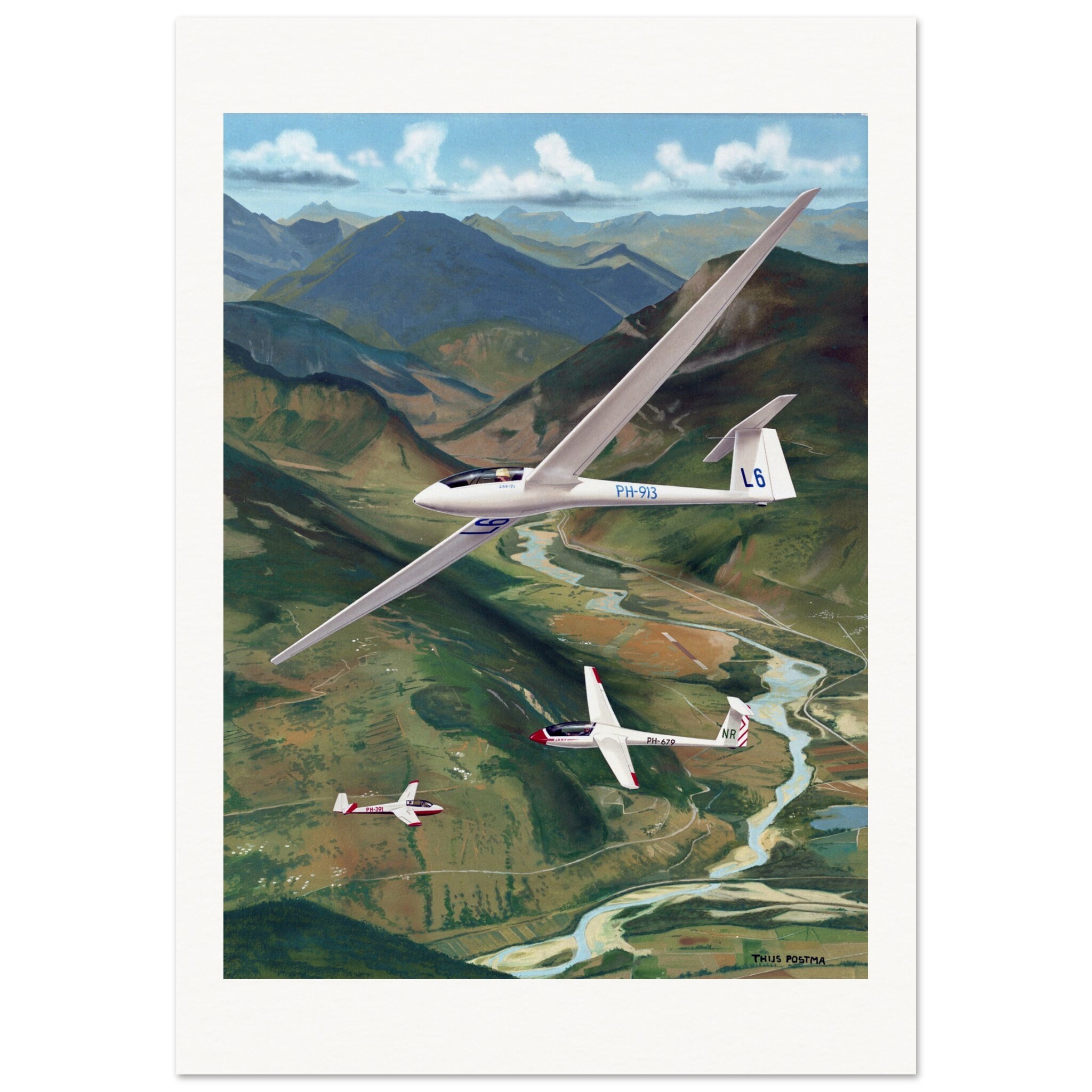 Thijs Postma - Poster - Gliders Over France - Etsy