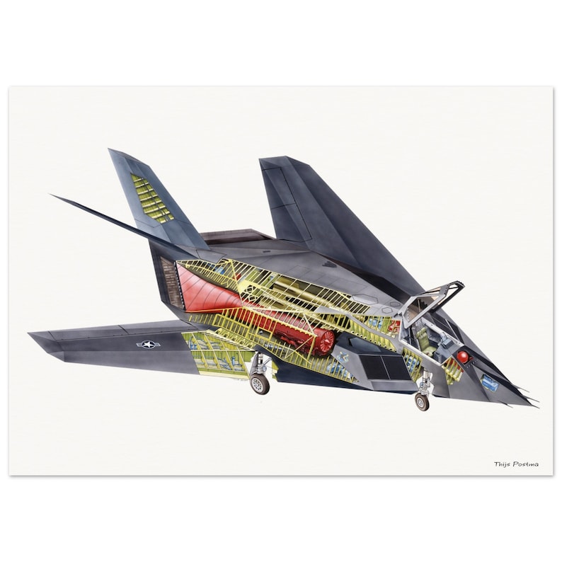 Thijs Postma - Poster - Lockheed F-117 Nighthawk Cutaway - Etsy