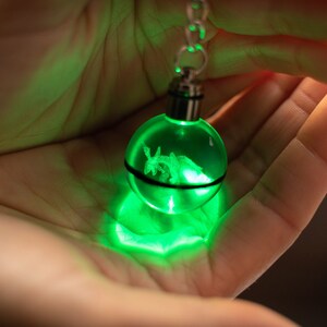 Rayquaza Keychain, Nintendo Pokémon Third Generation Rayquaza in Glass ...