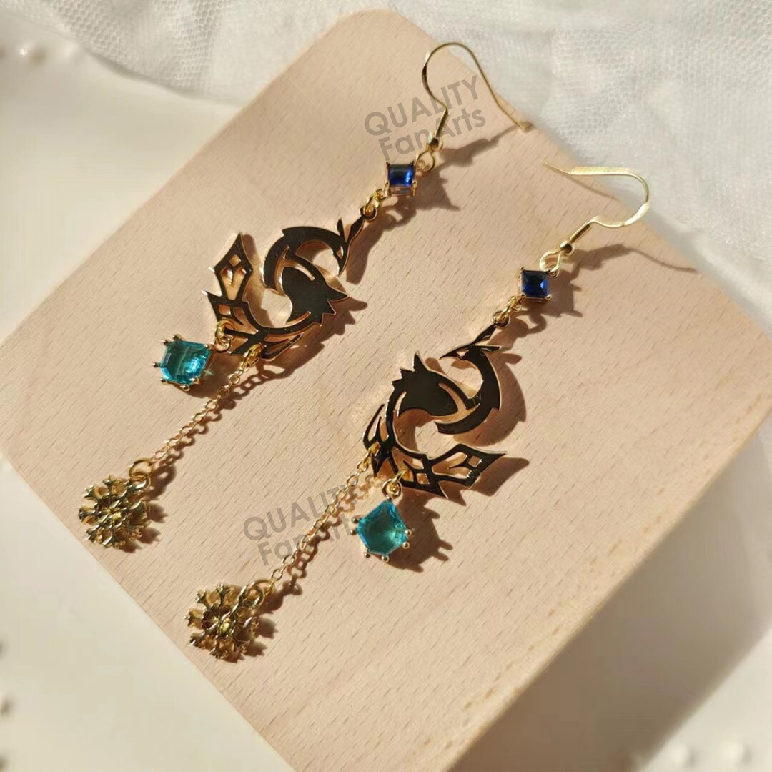 Genshin Impact Kaeya Pavo Ocellus Earrings, Genshin Constellation ...