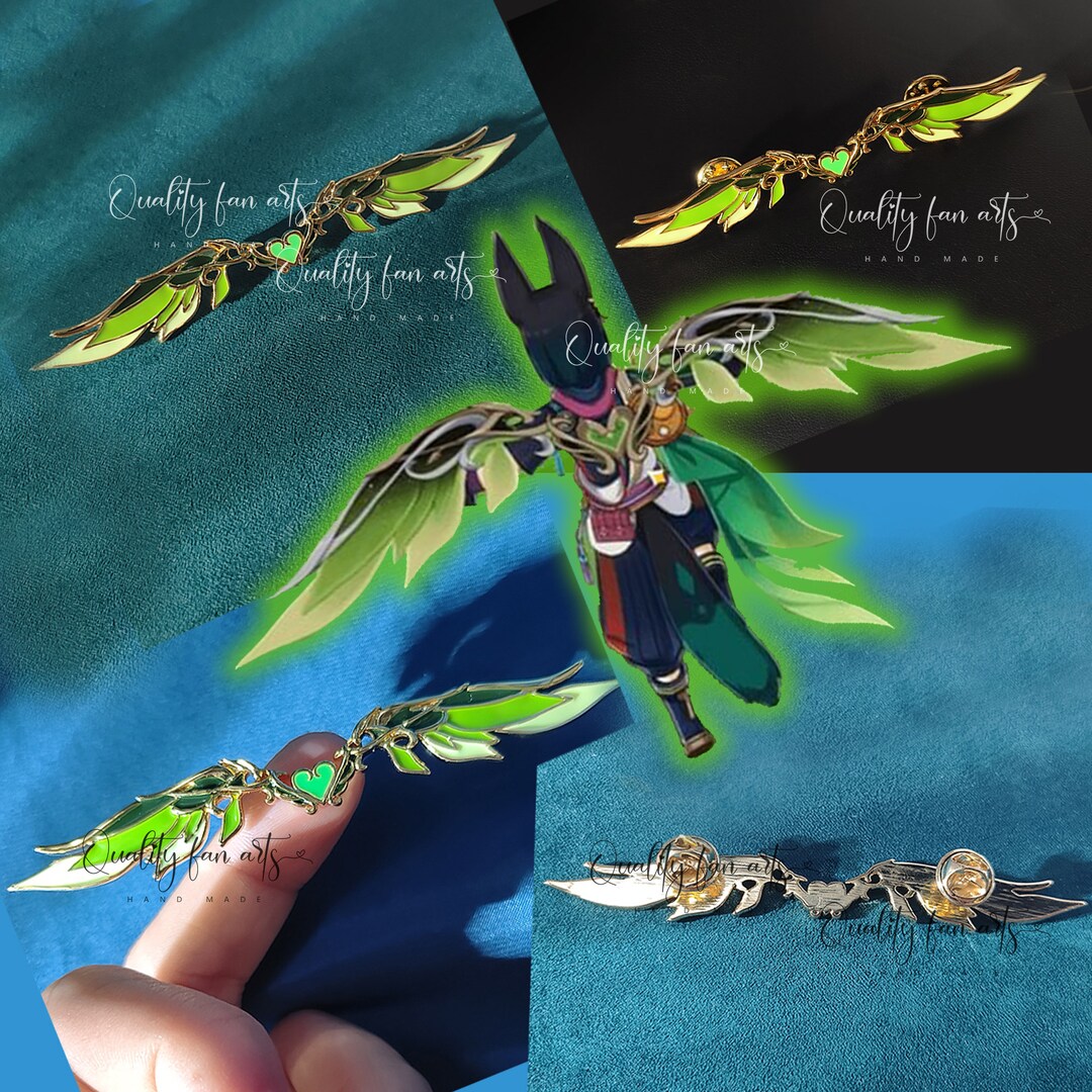 Genshin Impact Wind Glider Enamel Pin, Genish Impact Wings of the ...