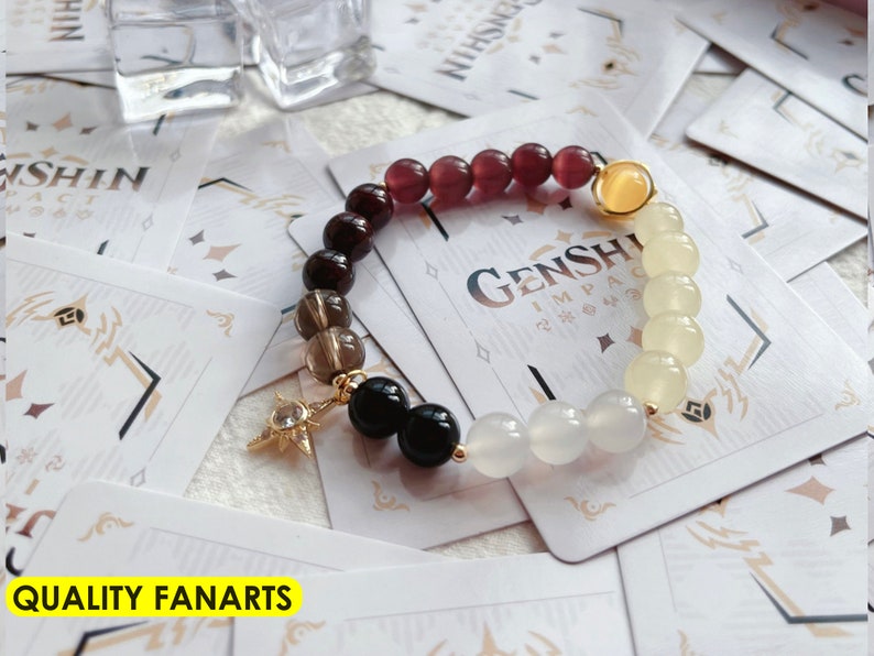 Genshin Impact Aether Bracelet Custom Traveler Gemstone - Etsy