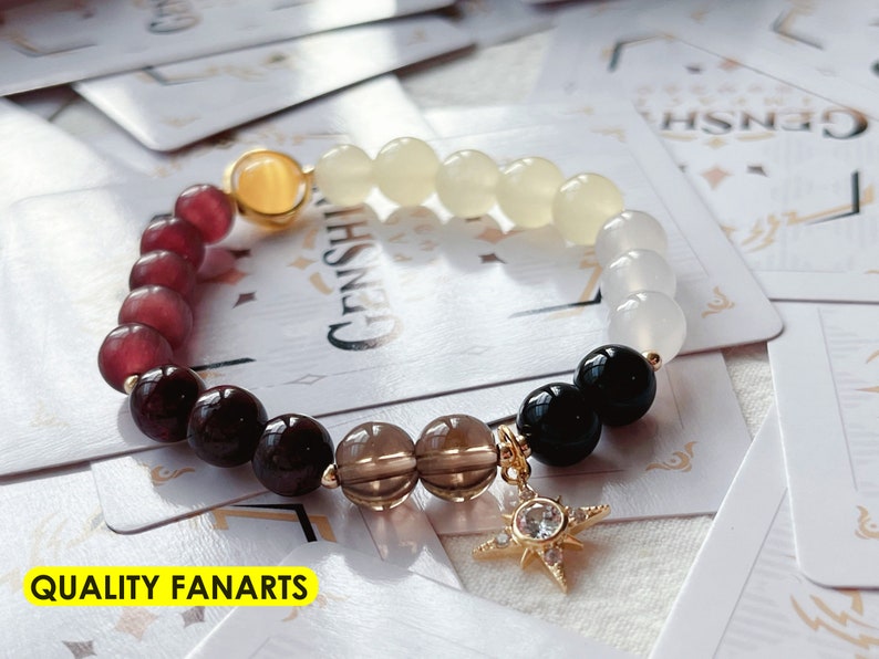 Genshin Impact Aether Bracelet Custom Traveler Gemstone - Etsy