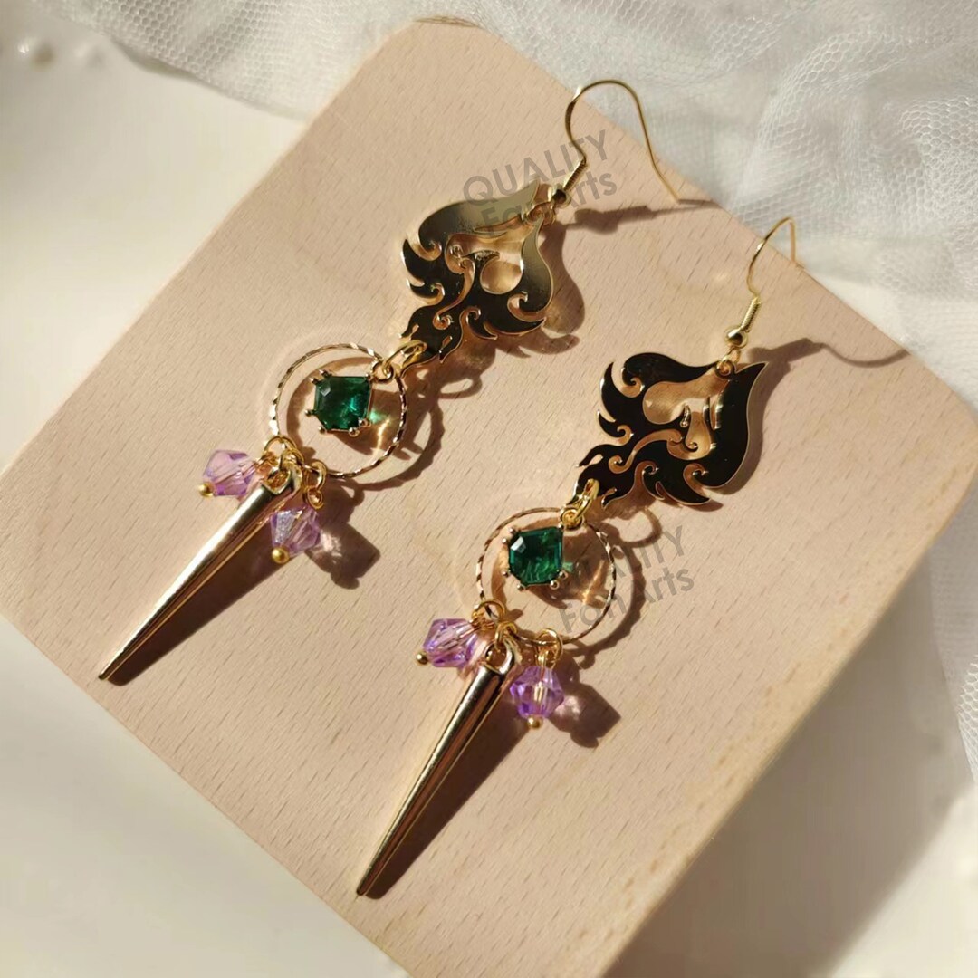 Genshin Impact Xiao Alatus Nemeseos Earrings, Genshin Constellation ...