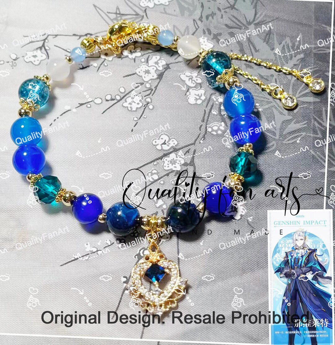 Genshin Impact Neuvillette Bracelet, Custom Neuvillette Gemstone ...