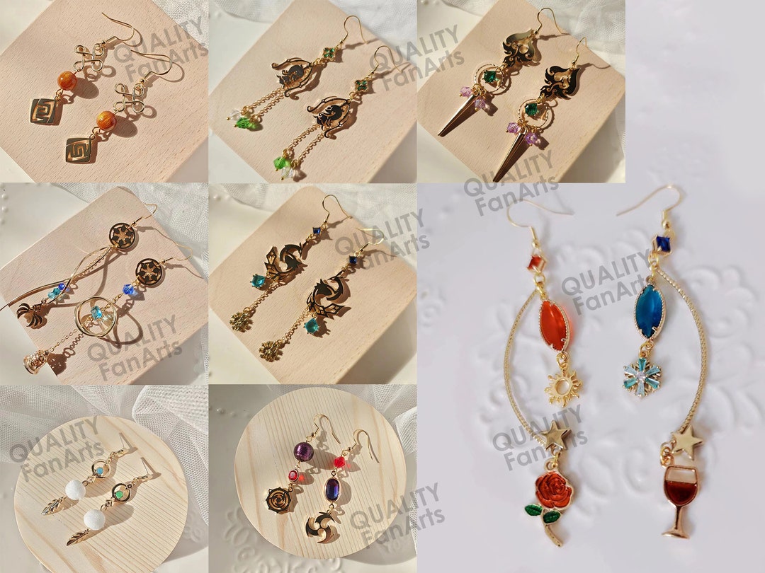 Genshin Impact Earrings Kaeya, Diluc, Wanderer, Kunikuzushi, Xiao ...