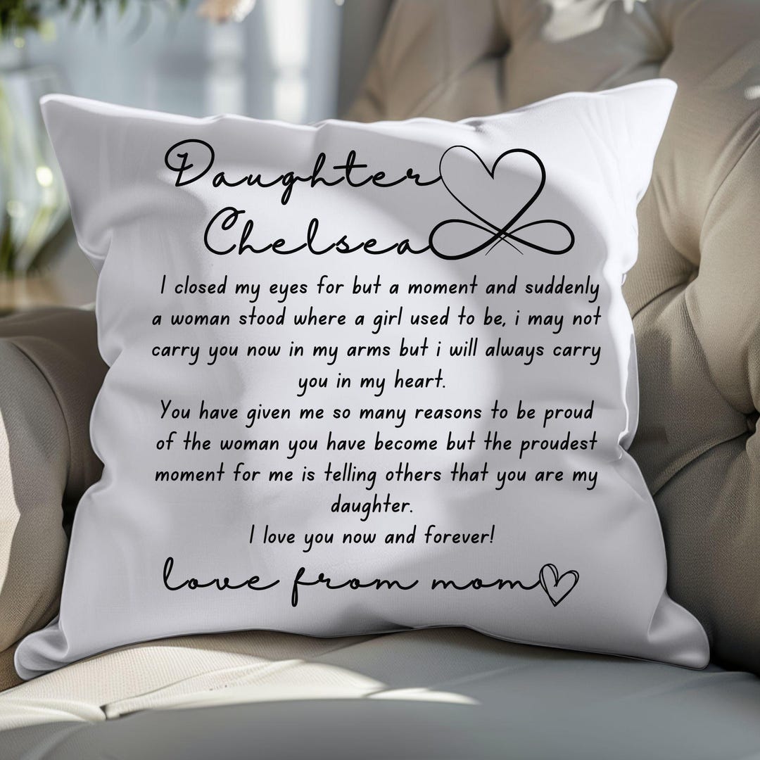Personalized Daughter Pillow, Custom Wedding Day Sentimental Gift From ...