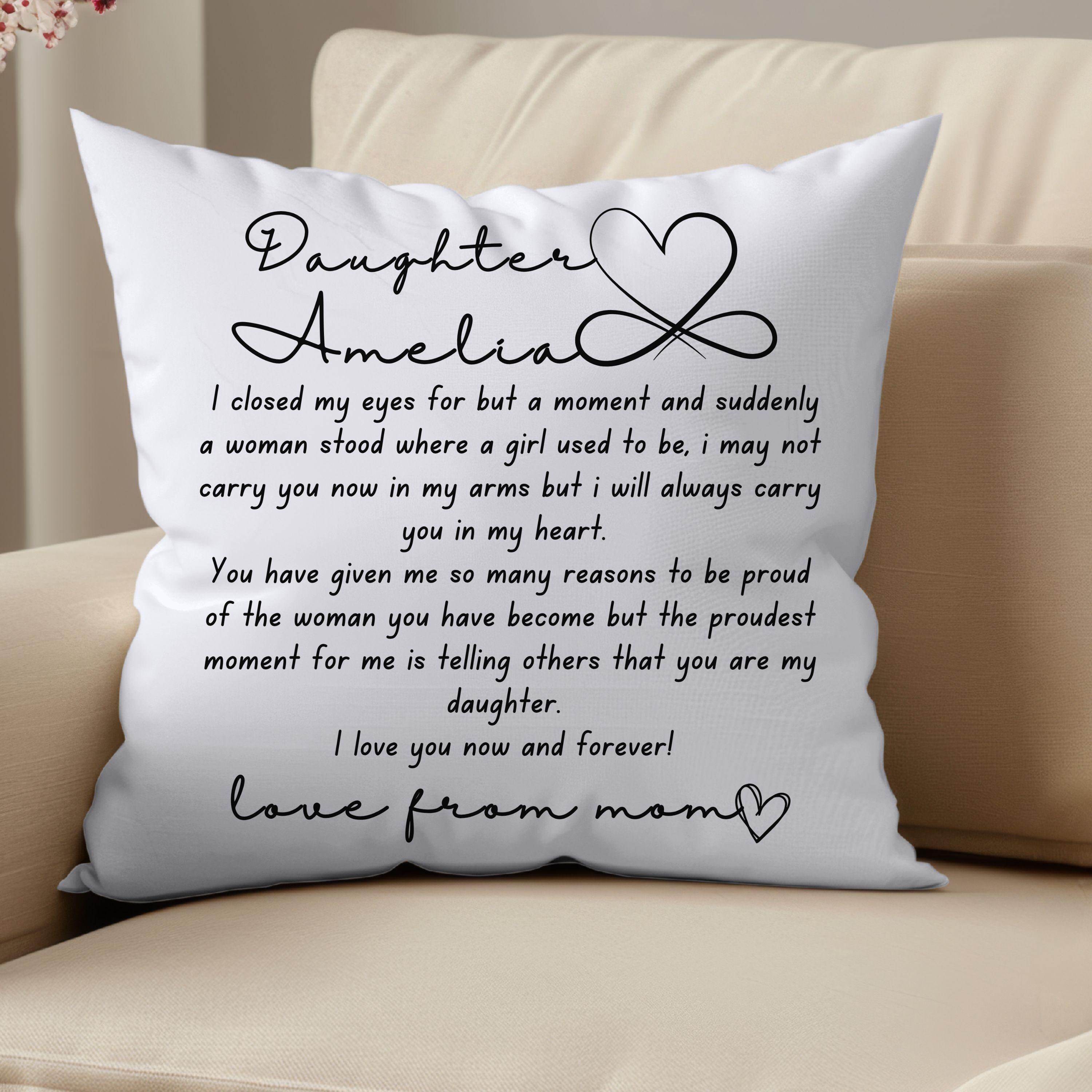 Personalized Daughter Pillow, Custom Wedding Day Sentimental Gift From ...