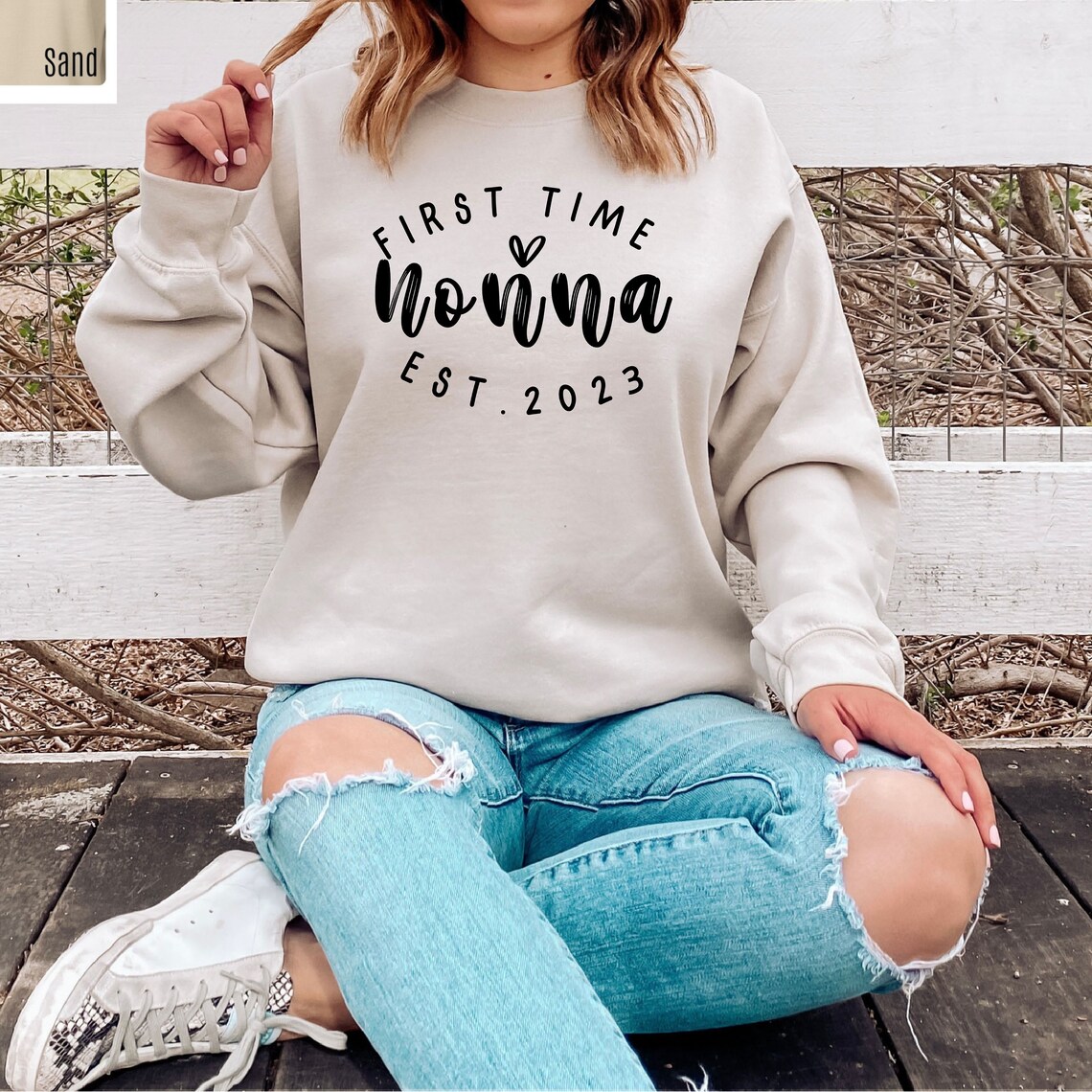 Nonna Sweatshirt New Nonna Est.2023 Grandparent Gift, Pregnancy Announcement, Grandma Sweatshirt ...