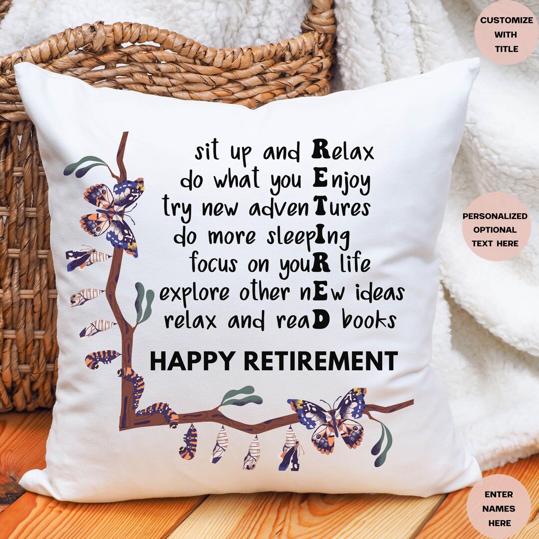 Personalized Retirement Pillow: Custom Name Keepsake, Retirement Gift ...