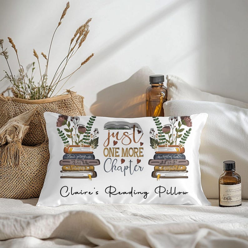 Reading Lumbar Pillow, Books Pillows, Personalized Book Lover Gift ...