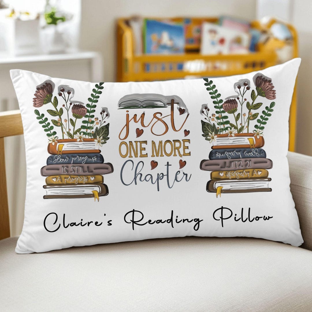 Reading Lumbar Pillow, Books Pillows, Personalized Book Lover Gift ...