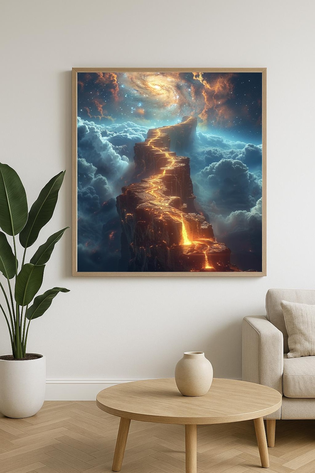 Bridge to the Starlit Realm – Floating Sky Bridge Fantasy Print ...