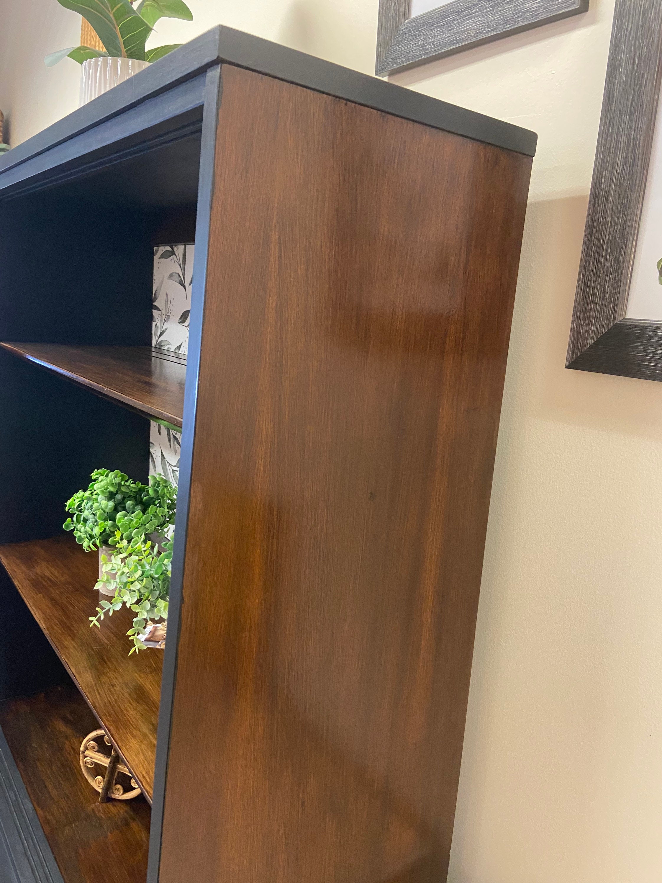 Boho MCM Black Hutch/ Buffet - Etsy