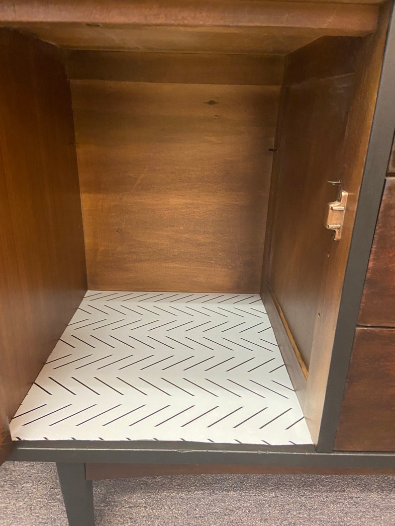 Boho MCM Black Hutch/ Buffet - Etsy