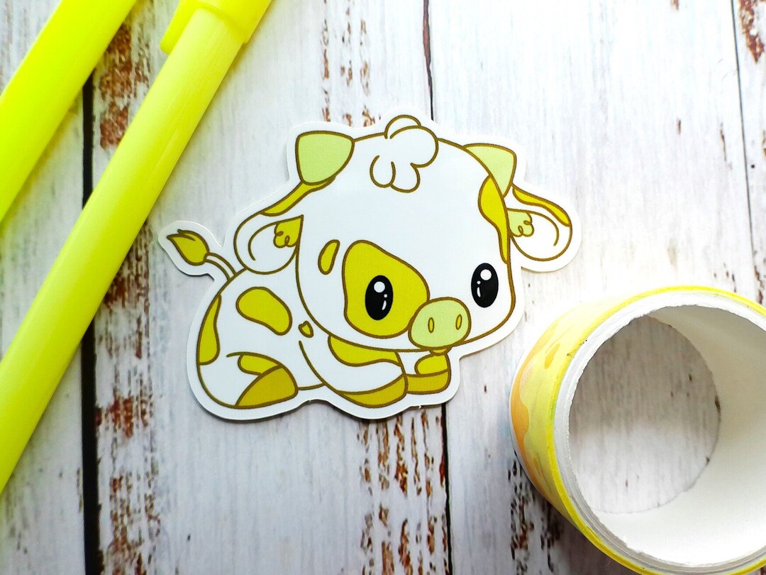 Small Lemon Cow - Vinyl Sticker - Etsy