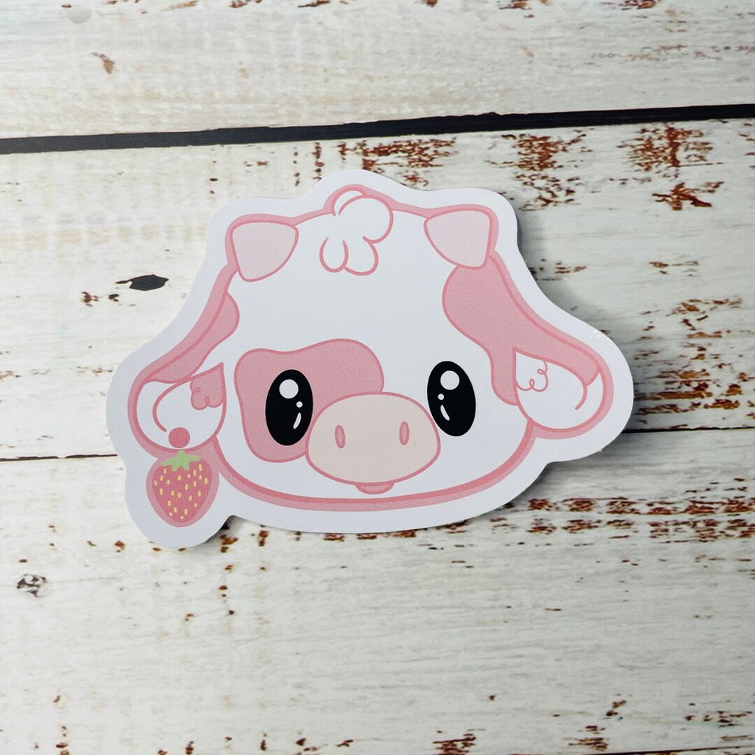 STICKER: Large Strawberry Cow Stickers, Dairy Cow Sticker, Milk Cow ...