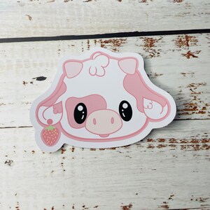 Strawberry Cow - Vinyl Sticker - Etsy