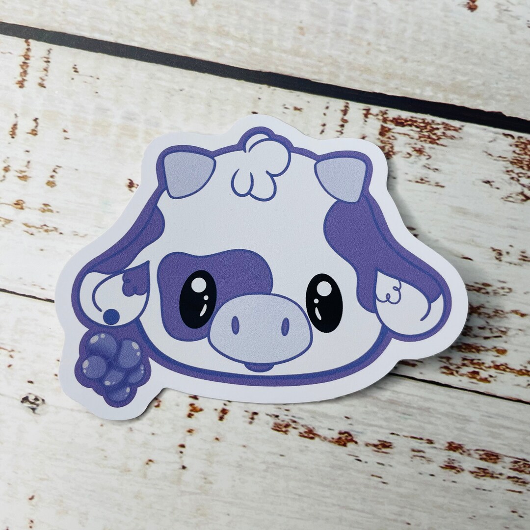 STICKER: Large Grape Cow Aesthetic Stickers, Dairy Cow Sticker, Milk ...