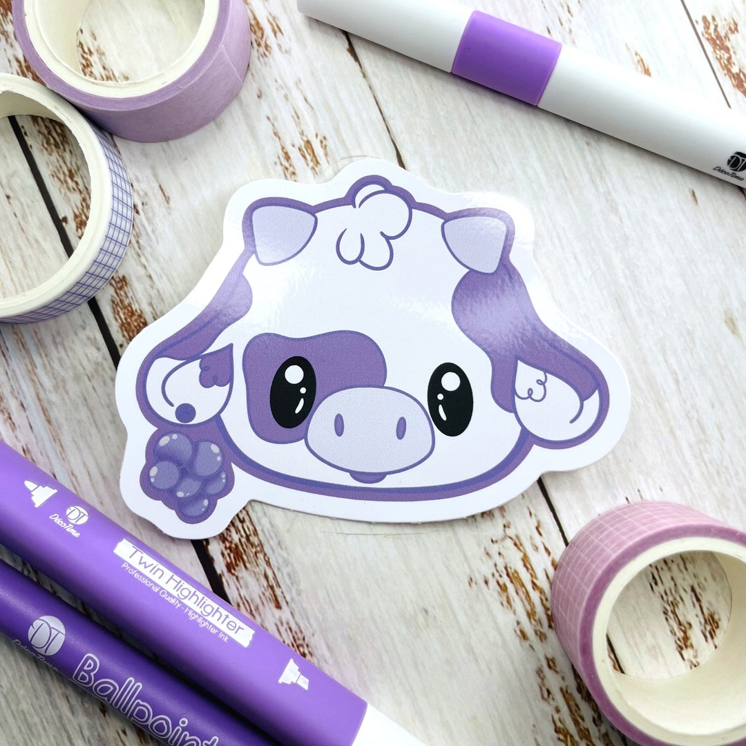 Grape Cow - Vinyl Sticker - Etsy