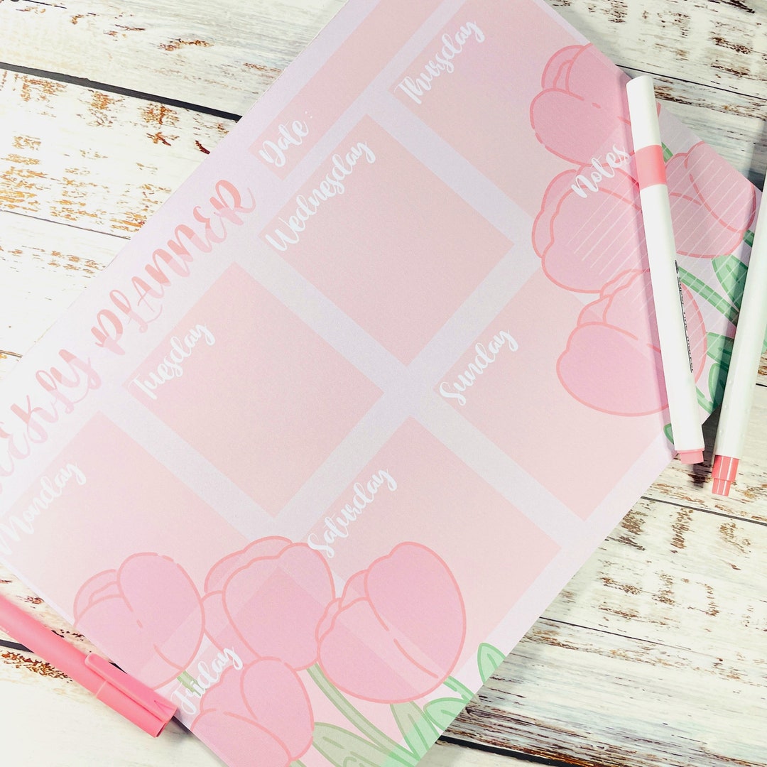 Tulip Blossom A4 Weekly Planner - Etsy