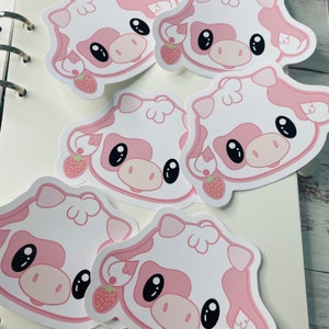 Strawberry Cow - Vinyl Sticker - Etsy