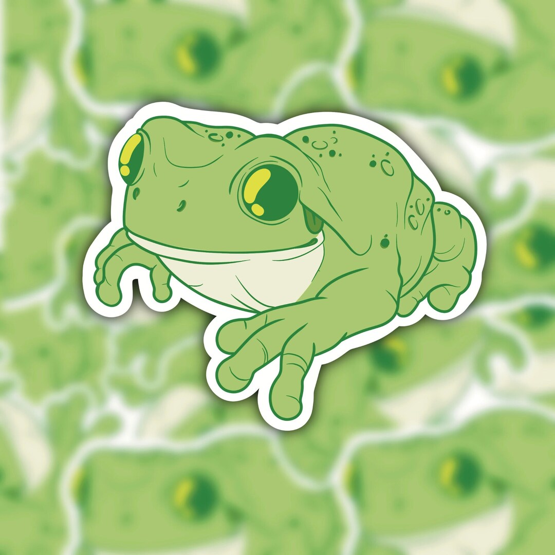 STICKER: Green Frog Aesthetic Stickers , Little Green Frog Sticker ...