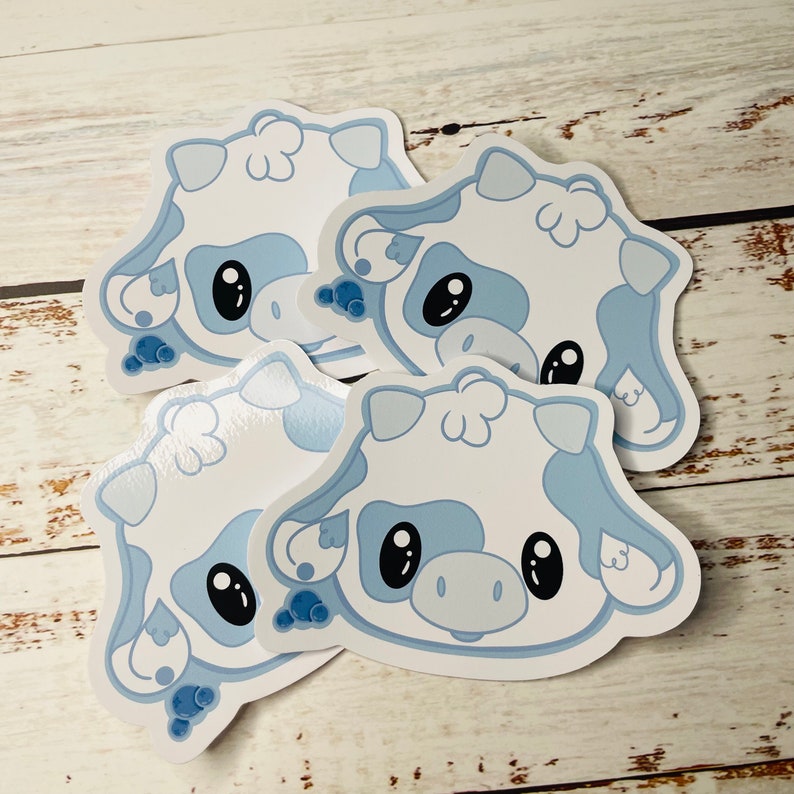 STICKER: Large Blueberry Cow Aesthetic Stickers, Dairy Cow Sticker ...