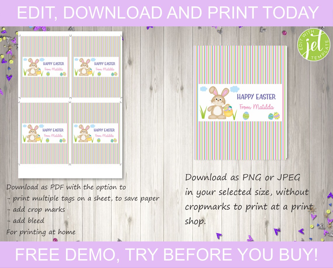 Easter Rabbit Chocolate Bar Template, Digital Chocolate Wrapper ...