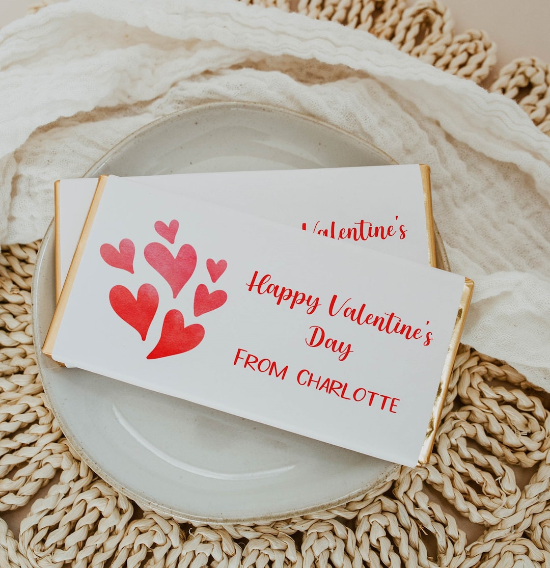 Valentine's Day Chocolate Bar Template, Digital Chocolate Wrapper ...