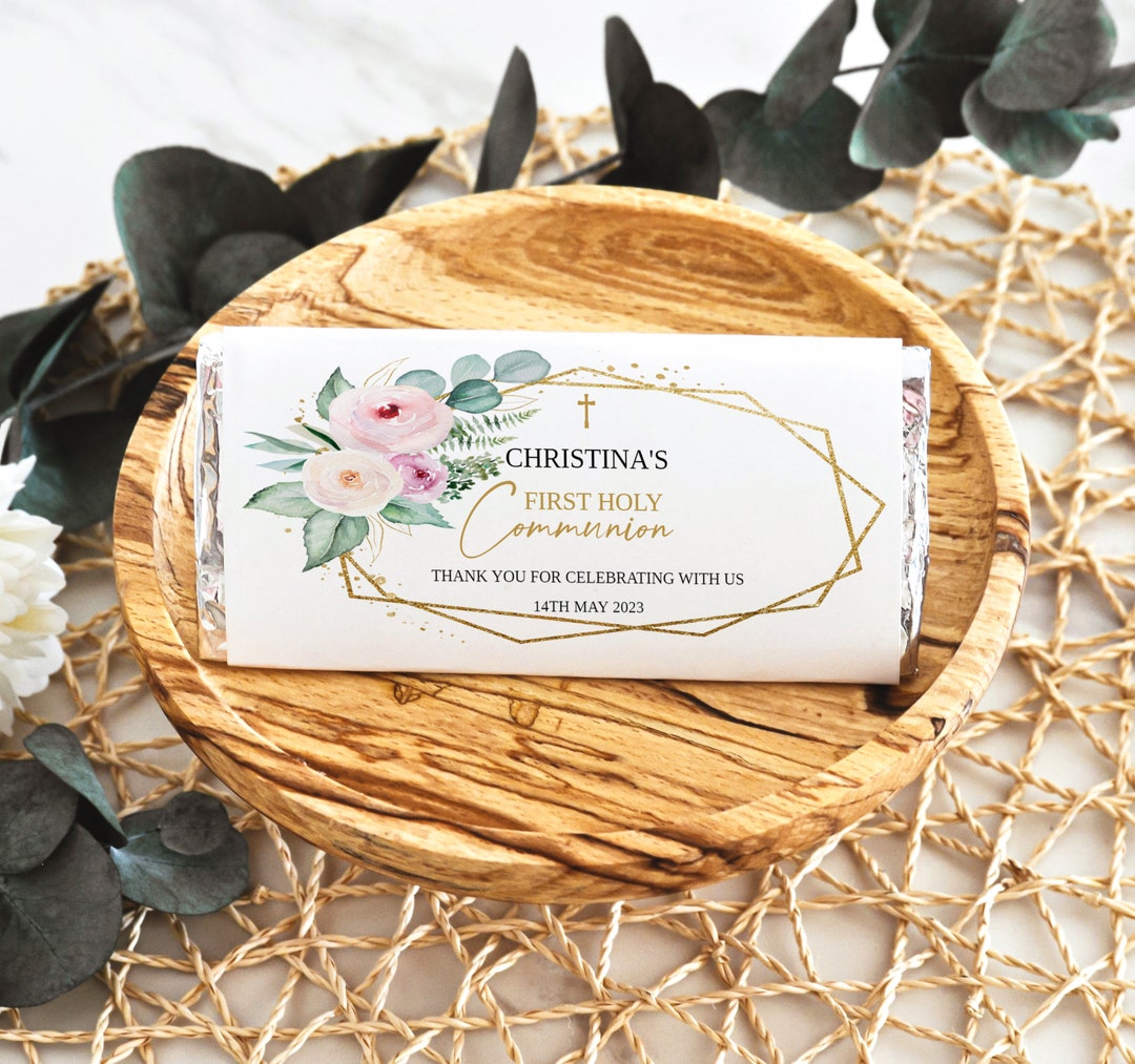 First Holy Communion Chocolate Bar Template, Digital Chocolate Bar ...