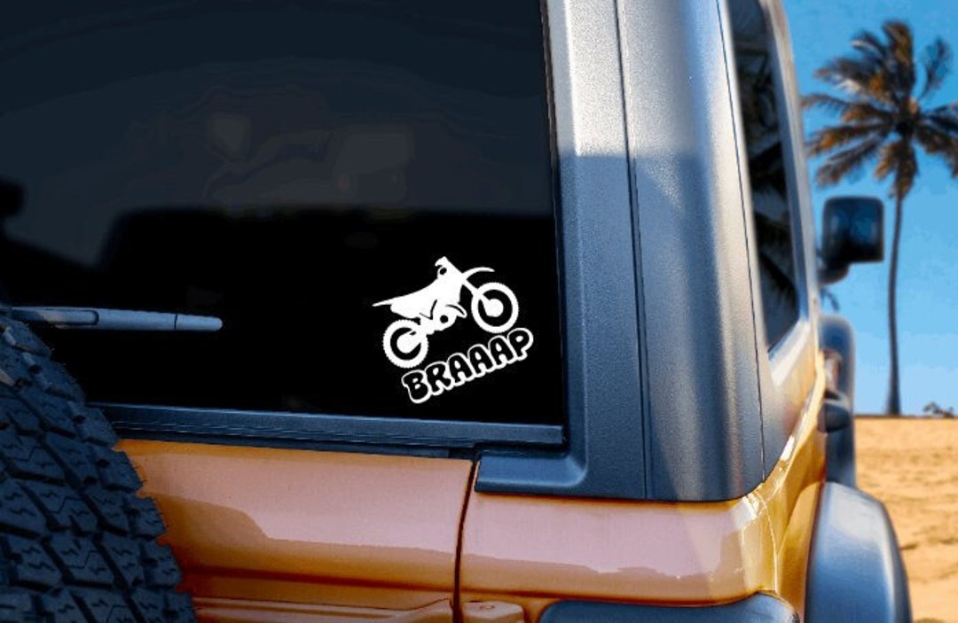 Dirtbike Car Decal for Men Brap Vinyl Car Decal for Men Motocross ...