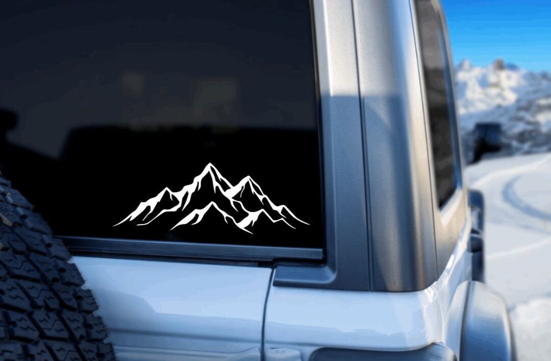 Mountain Car Decal Vinyl Mountain Sticker for Tumbler, Laptop Bumper ...