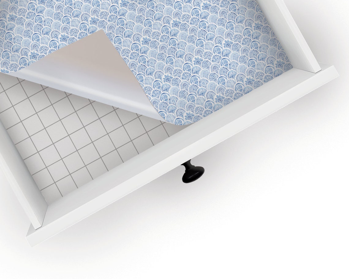 Blue Ogee | Drawer Liner | Shelf Liner | Contact Paper | Home Decor ...