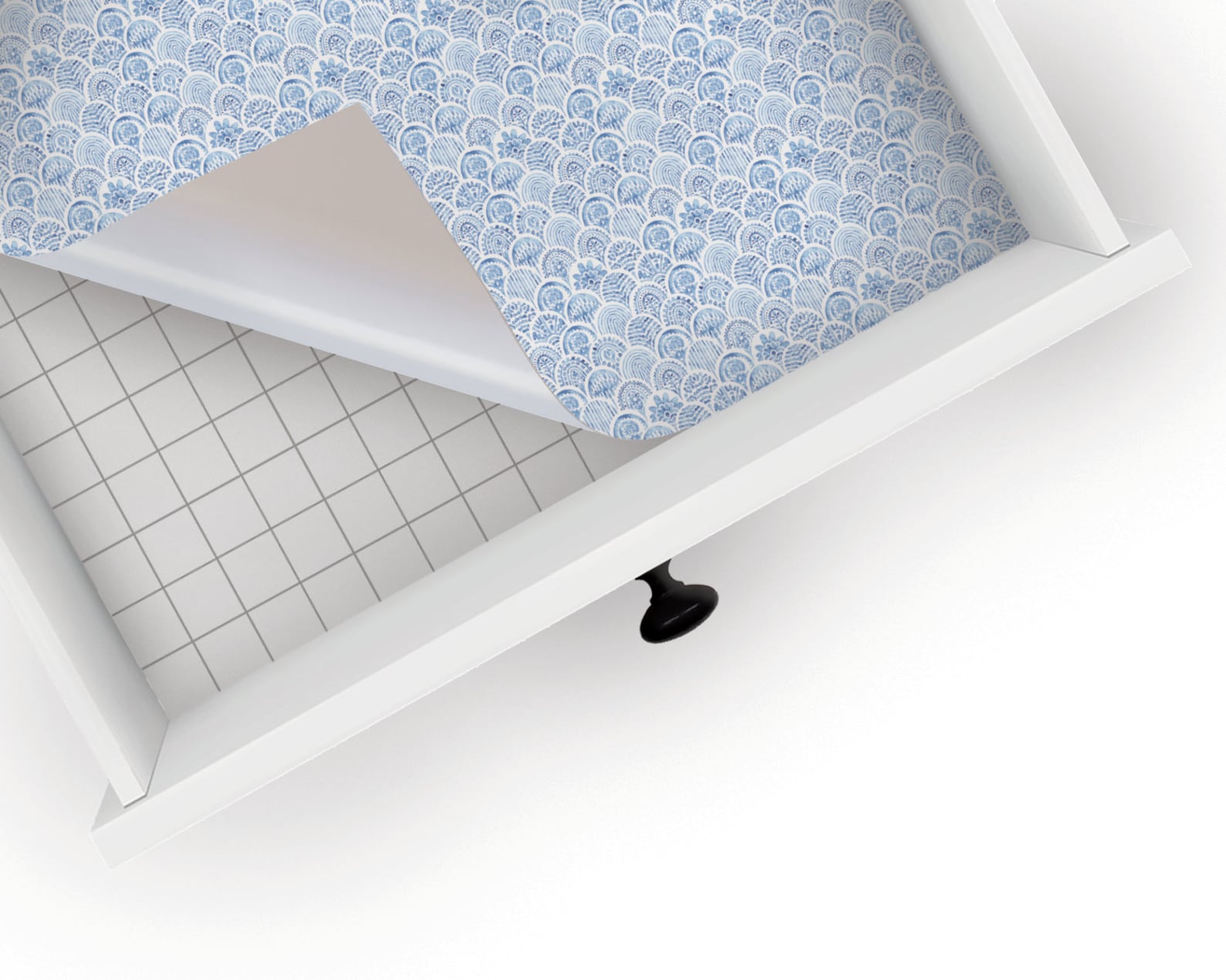 Blue Ogee | Drawer Liner | Shelf Liner | Contact Paper | Home Decor ...