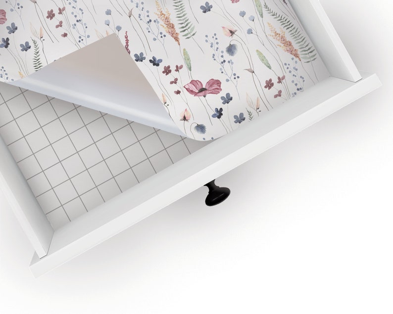Watercolor Floral Drawer Liner Shelf Liner Contact Paper - Etsy