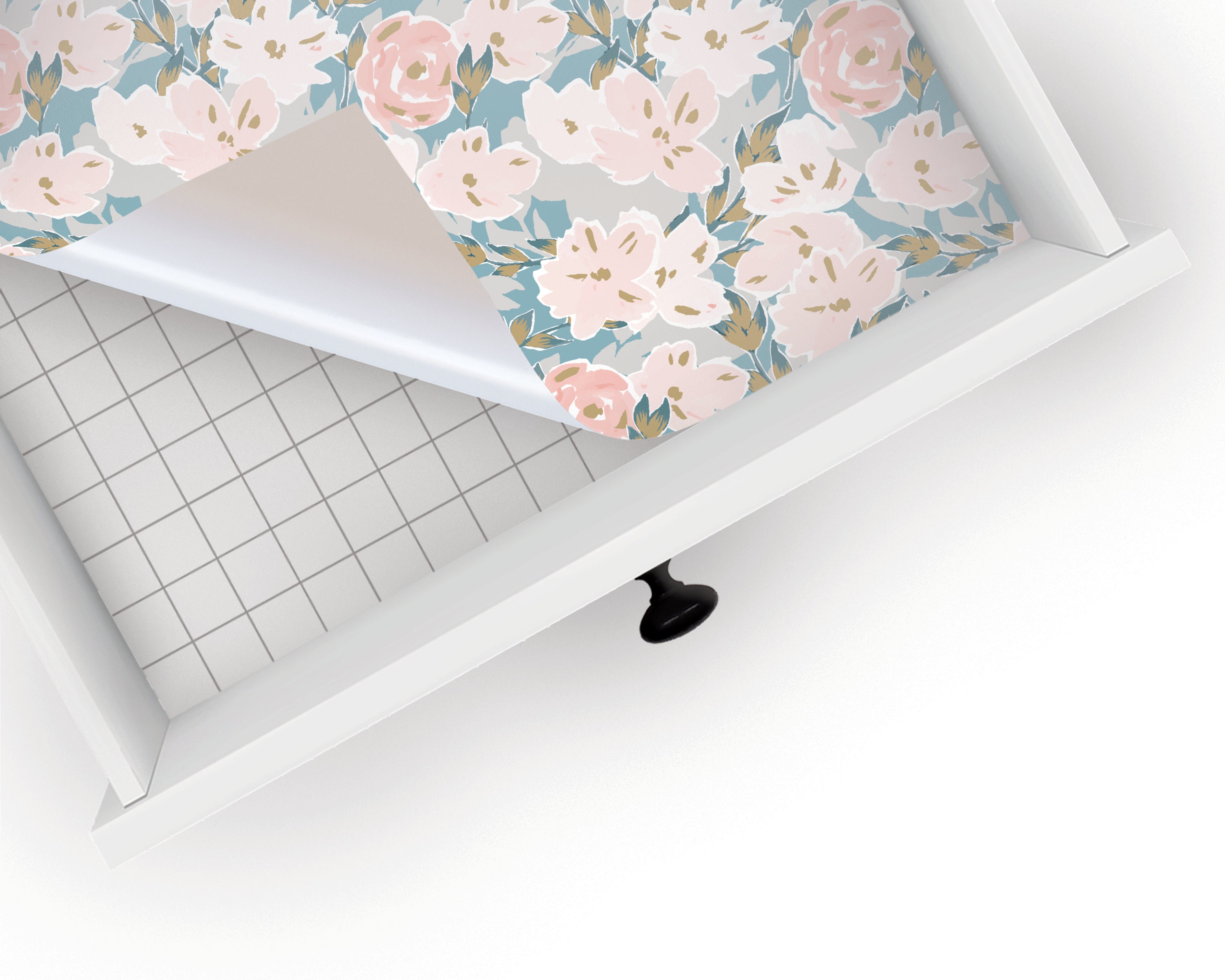 Country Flowers Drawer Liner Floral Design Shelf Liner - Etsy