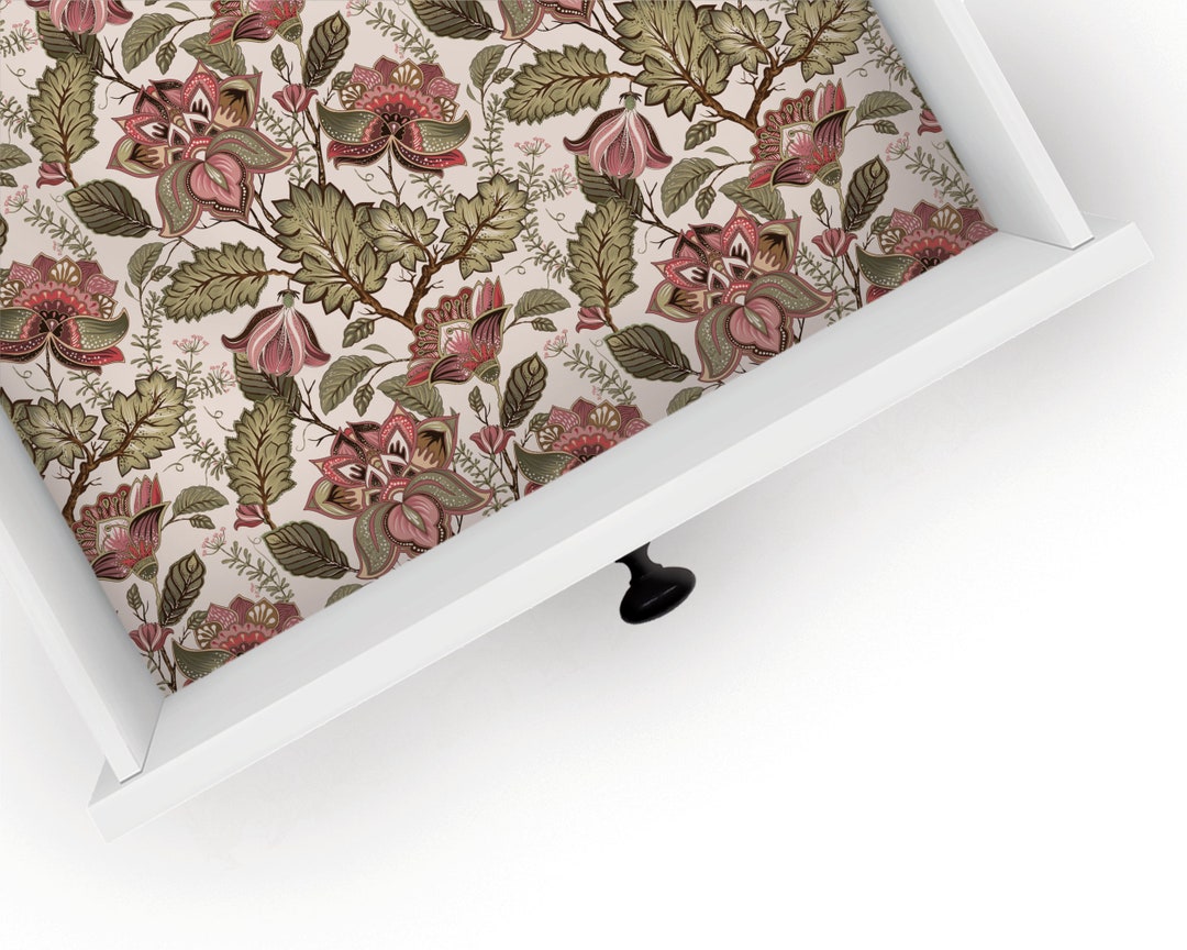 Rosewood | Drawer Liner | Floral Design | Shelf Liner | Contact Paper ...