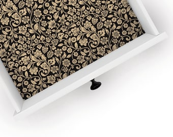 Dark Dainty Floral Pattern Kitchen Contact Paper | Removable Peel and ...