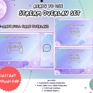 Animated Pixel Art Stream Overlay Package for Twitch, Pixel Art Clouds ...
