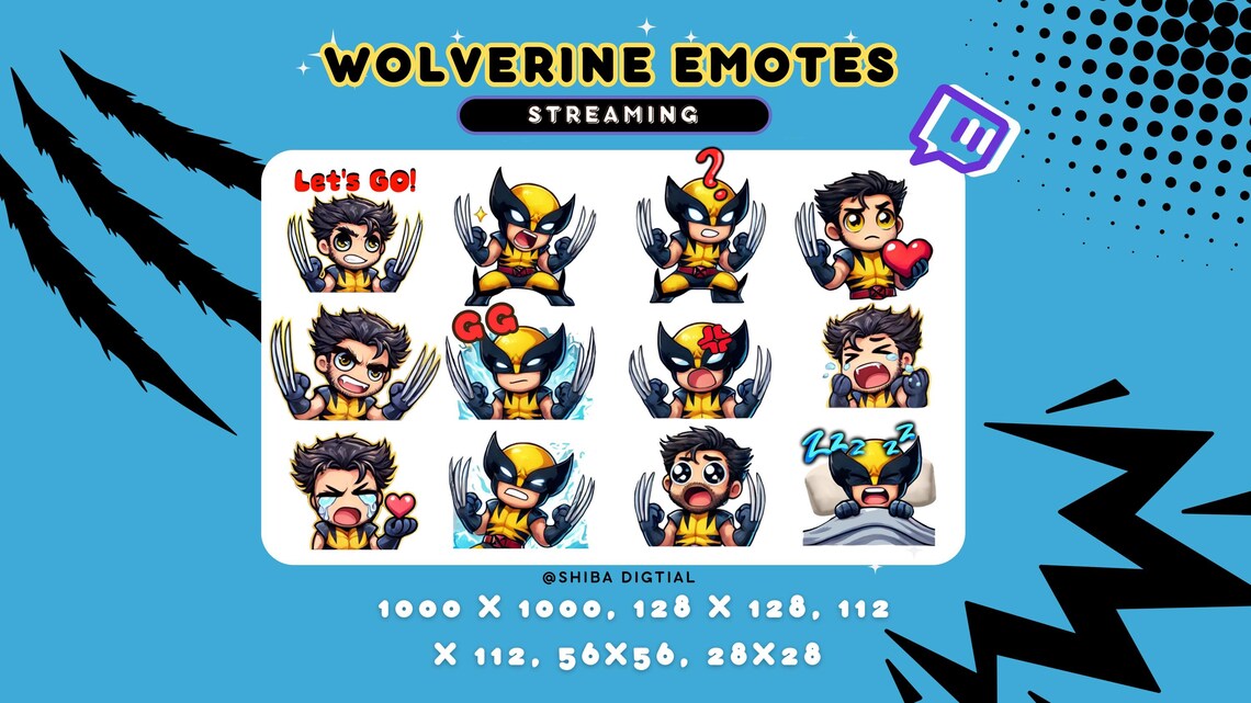 Wolverine-inspired Twitch Emotes: Ferocious Reactions (digital Download ...