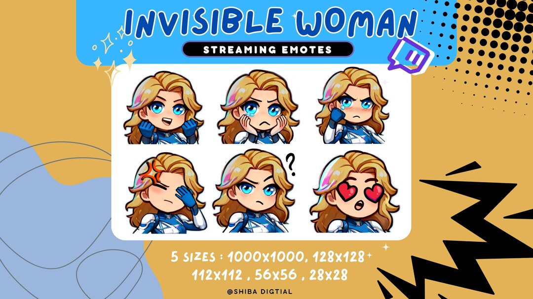 Invisible Woman Marvel Rivals Twitch Emotes | Fun & Heroic Digital ...
