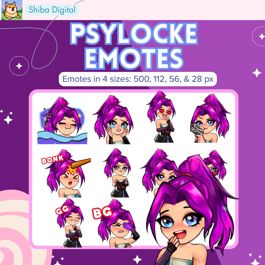 Psylocke Marvel Rivals Twitch Emotes | for Streamers, Twitch, Youtube ...