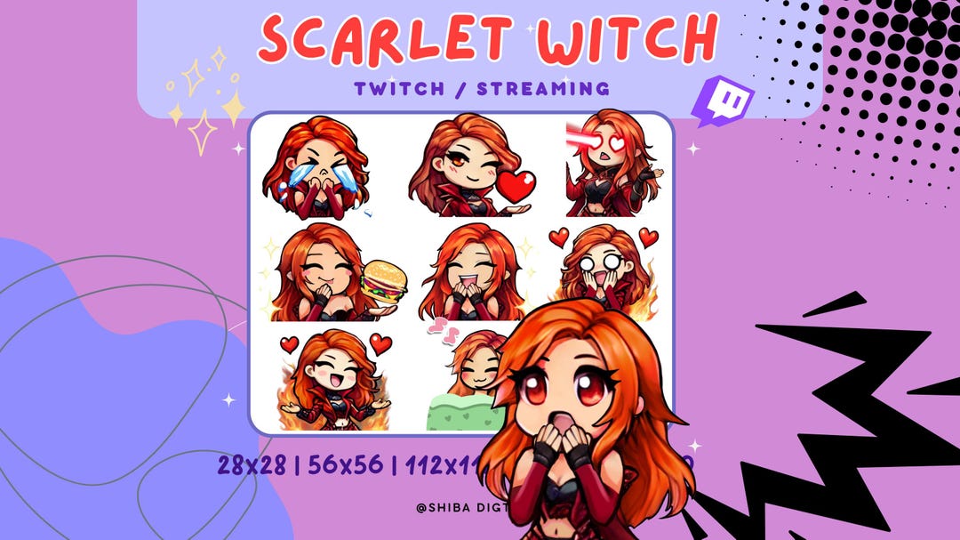 Scarlet Witch Rivals Twitch Emotes | Fun, Quirky & Heroic Digital ...