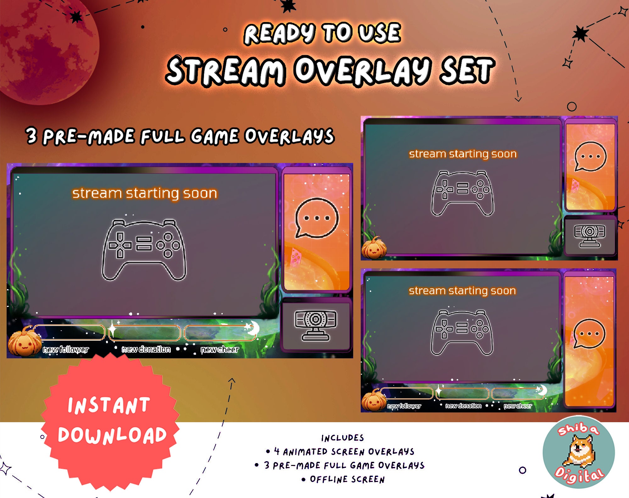 ANIMATED Twitch Halloween Cauldron Overlay - Spooky Cute - Switch ...