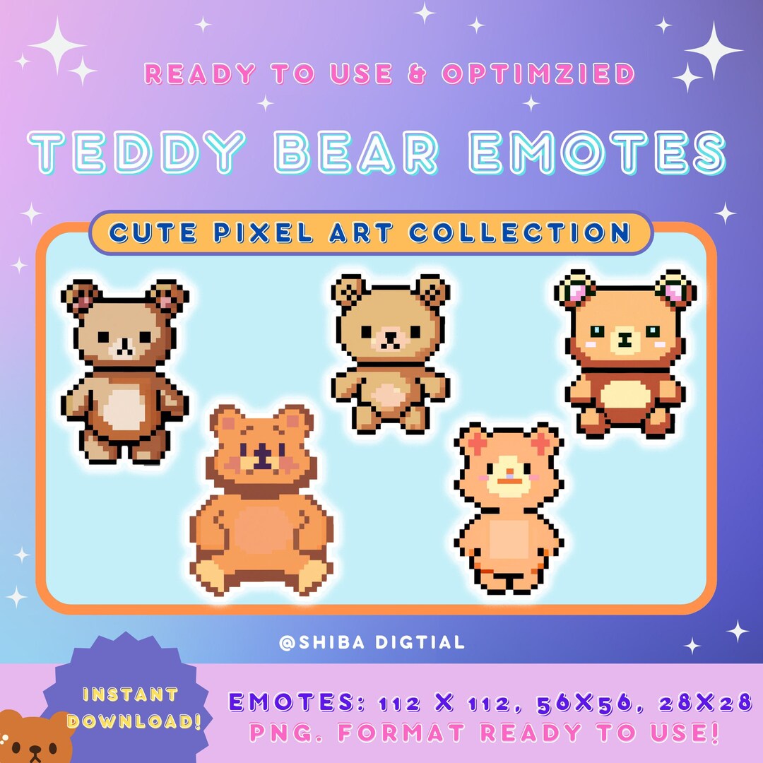 5 Teddy Bear Twitch Emotes Ready to Use! Cute Brown Bear Emote Pack for ...