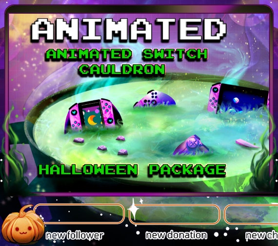 ANIMATED Twitch Halloween Cauldron Overlay Spooky Cute - Etsy